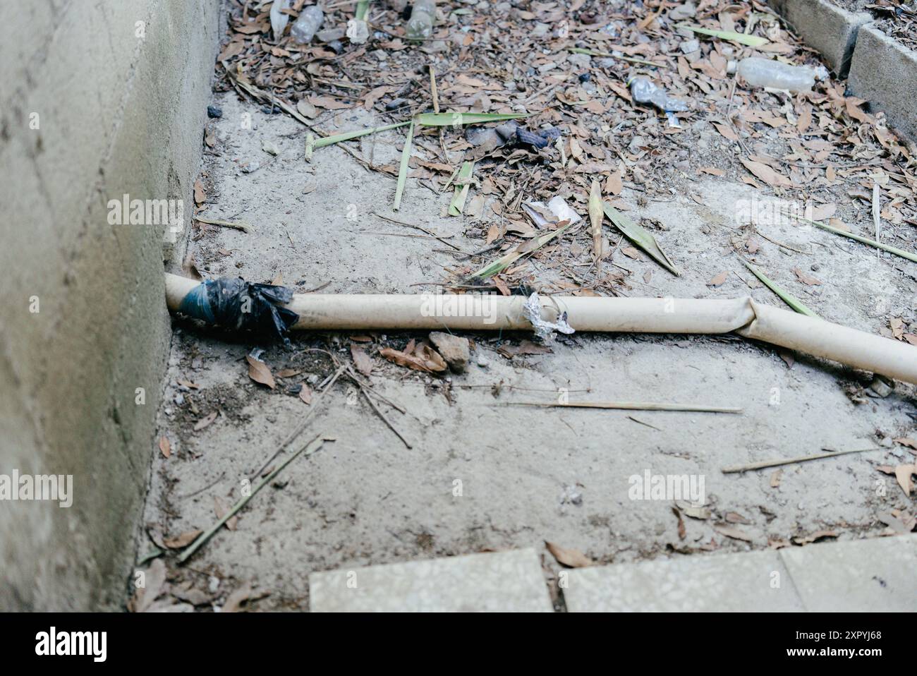 Broken sewage line Stock Photo - Alamy