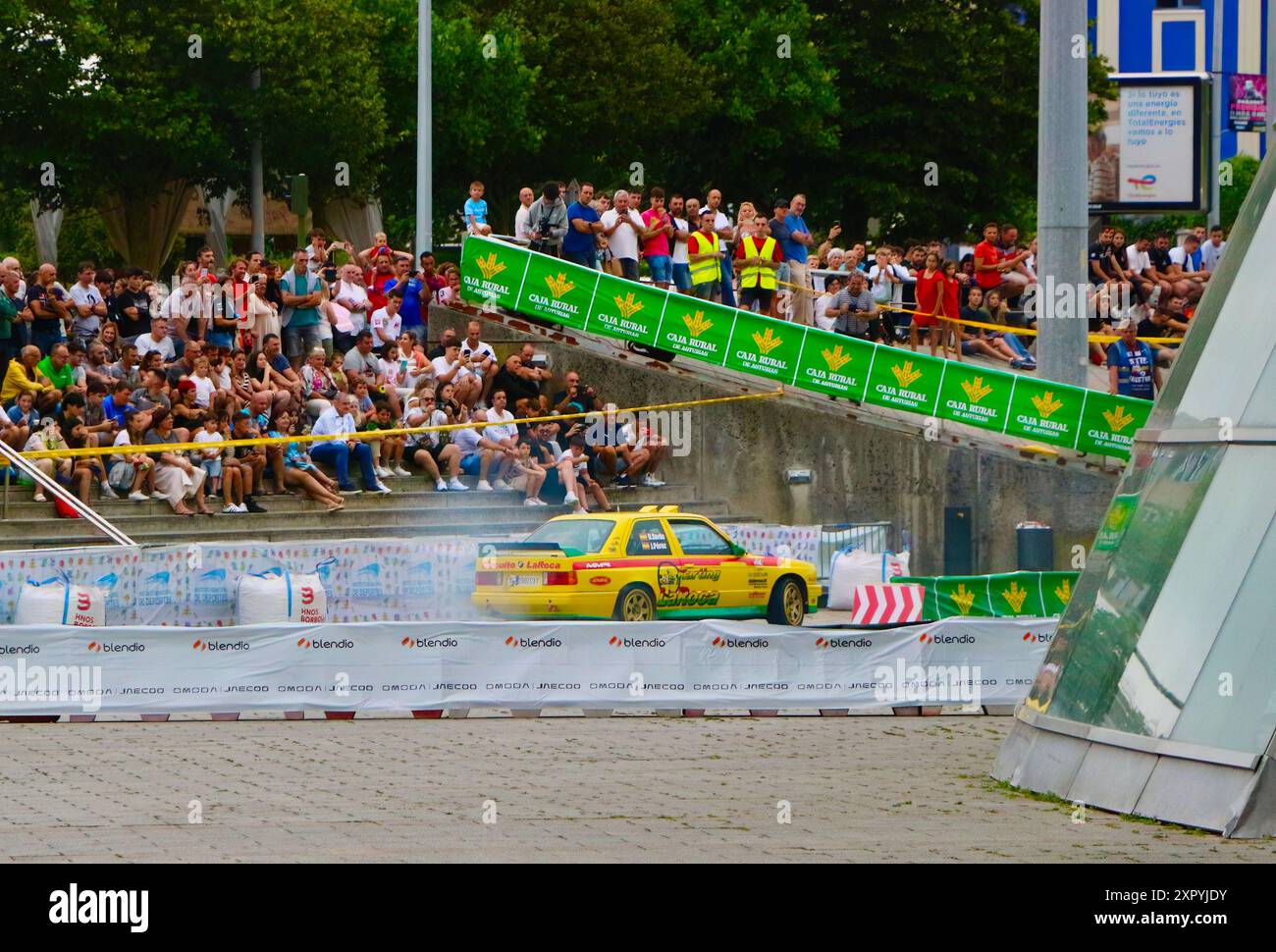Spanish rally driver Daniel "Dani" Sordo Castillo in a BMW M3 E30 ...
