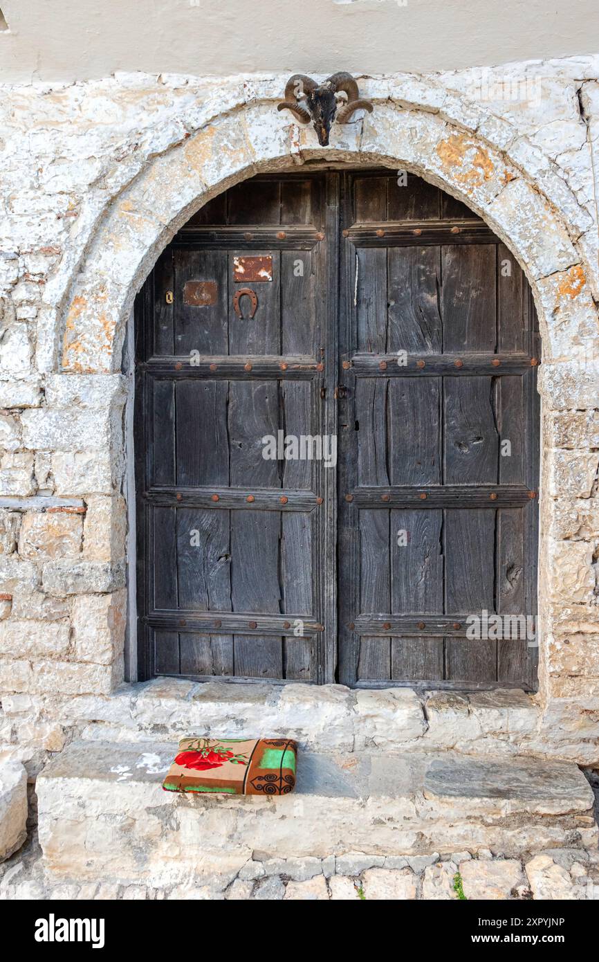 Berat, Albania, houses and streets inside the Berat Castle, also known ...