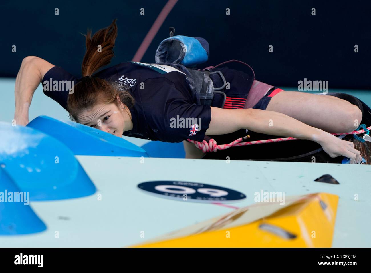 Erin McNeice of Great Britain competes in the women's boulder and lead ...