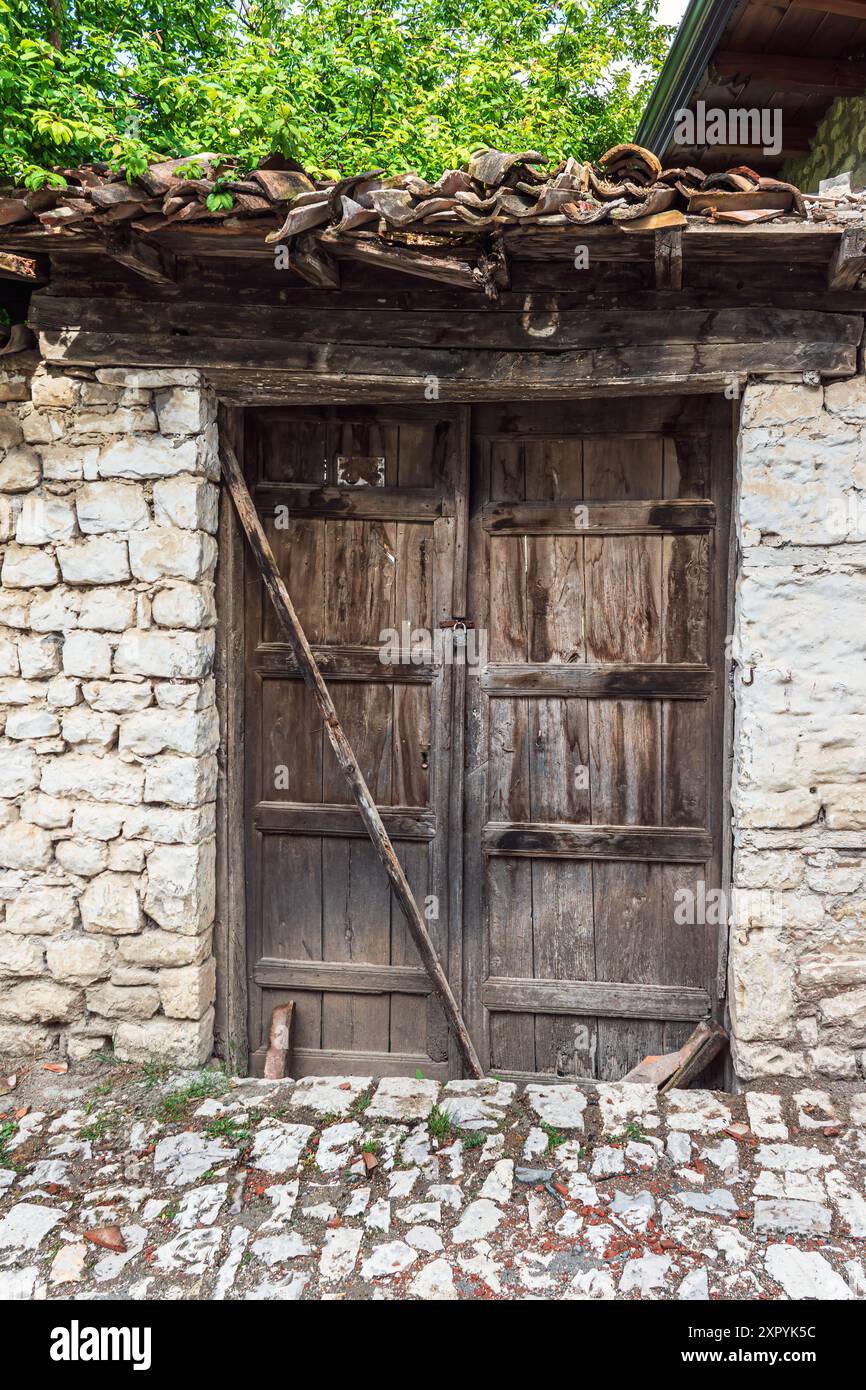 Berat, Albania, houses and streets inside the Berat Castle, also known ...