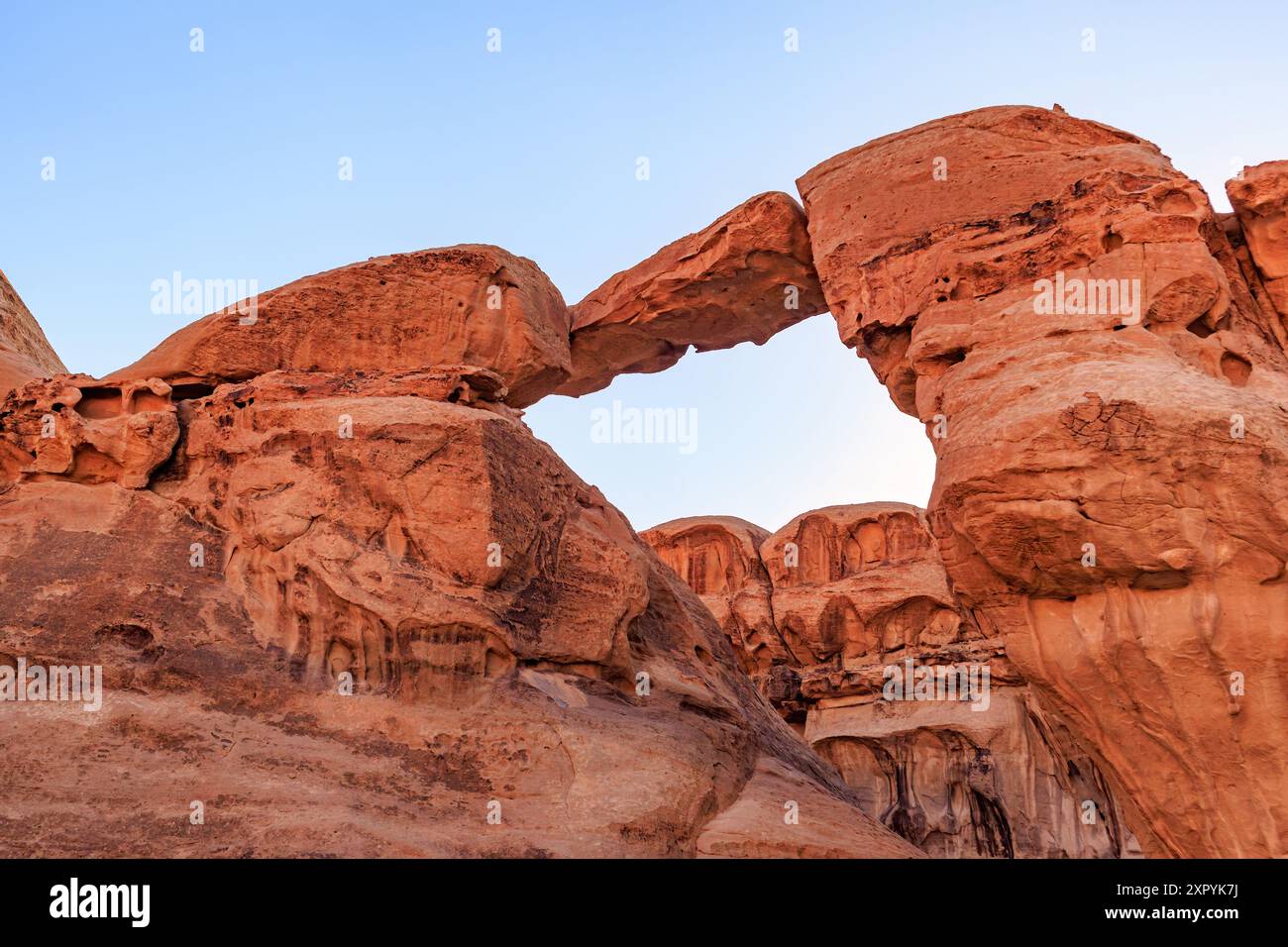 Um Frouth Rock Arch, natural rock bridge in the Wadi Rum Desert, Jordan ...