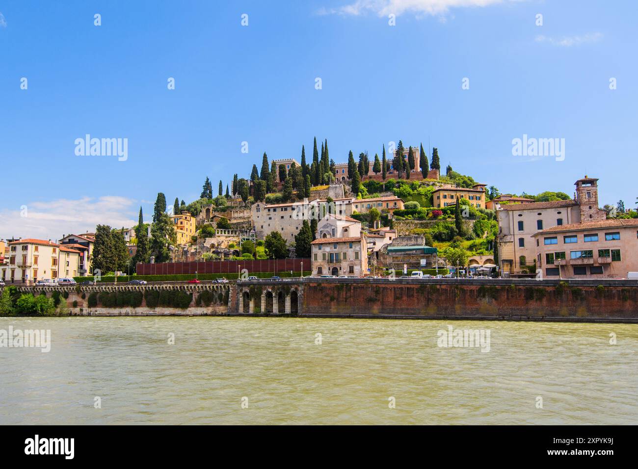 VERONA, ITALY – MAY 10, 2024: Castello di Verona overlooking the Adige ...