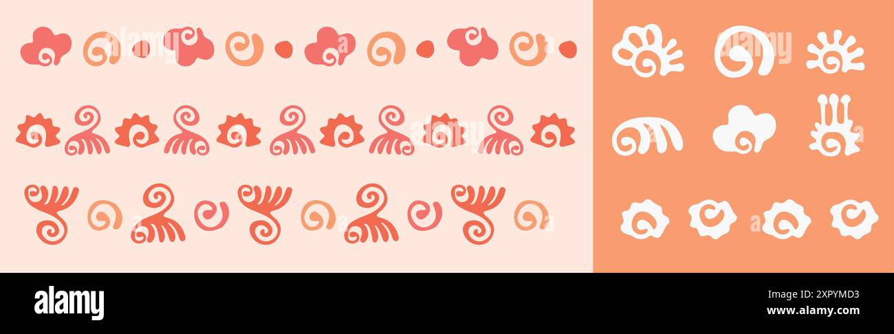 Peach fuzz botanical set texture vector motif with color of the year ...