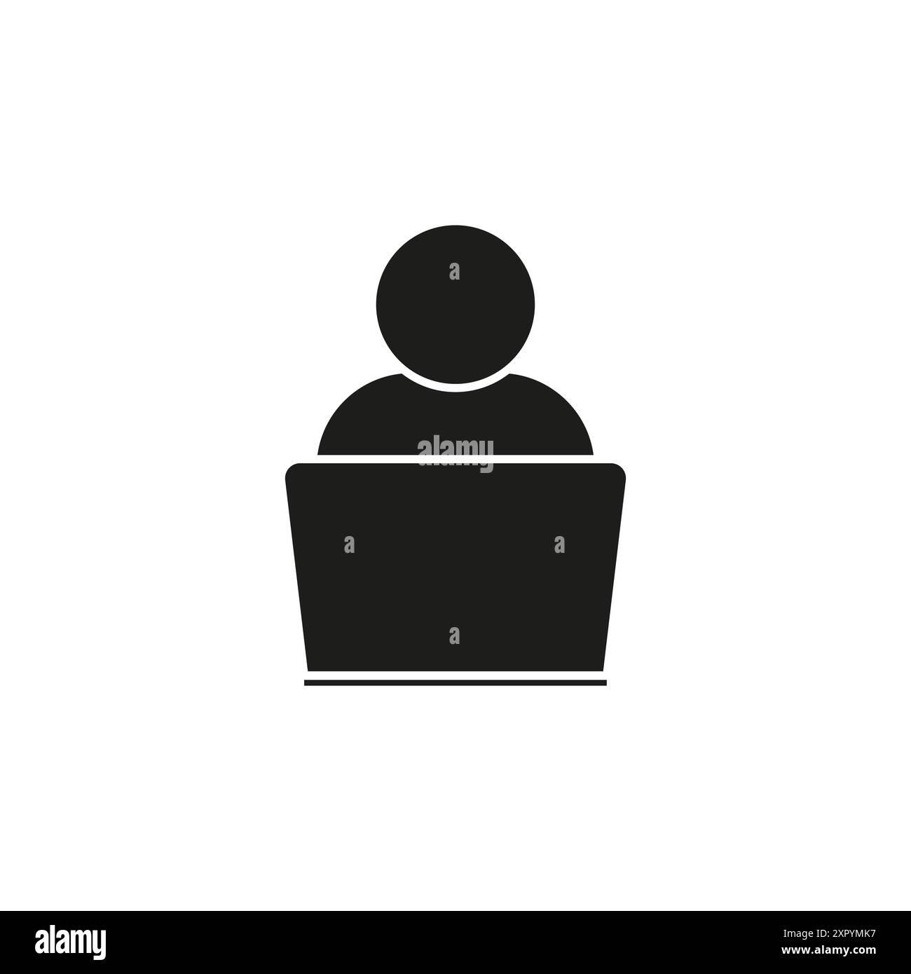 Person Using Laptop. Simple Computer Icon. Digital Device Symbol ...