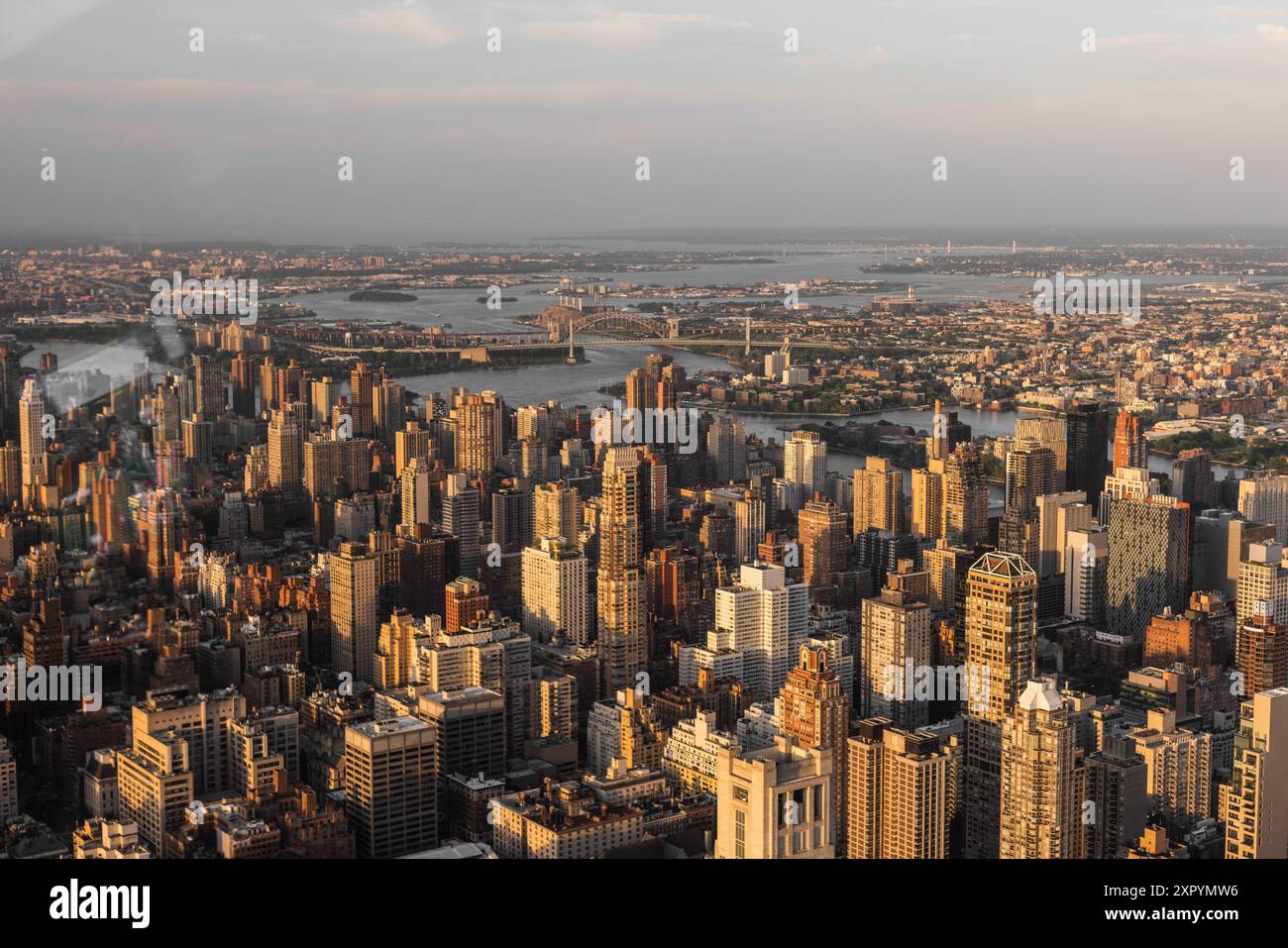 Scenic Aerial New York City Daytime View of Lower Manhattan ...