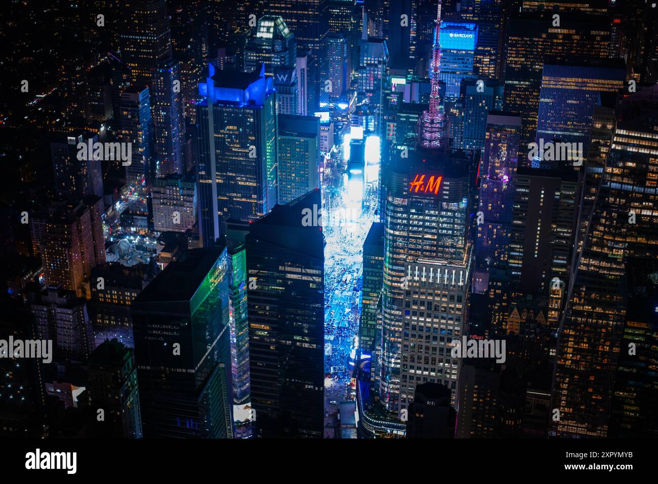 Aerial View of Times Square in New York City in Midtown Manhattan ...