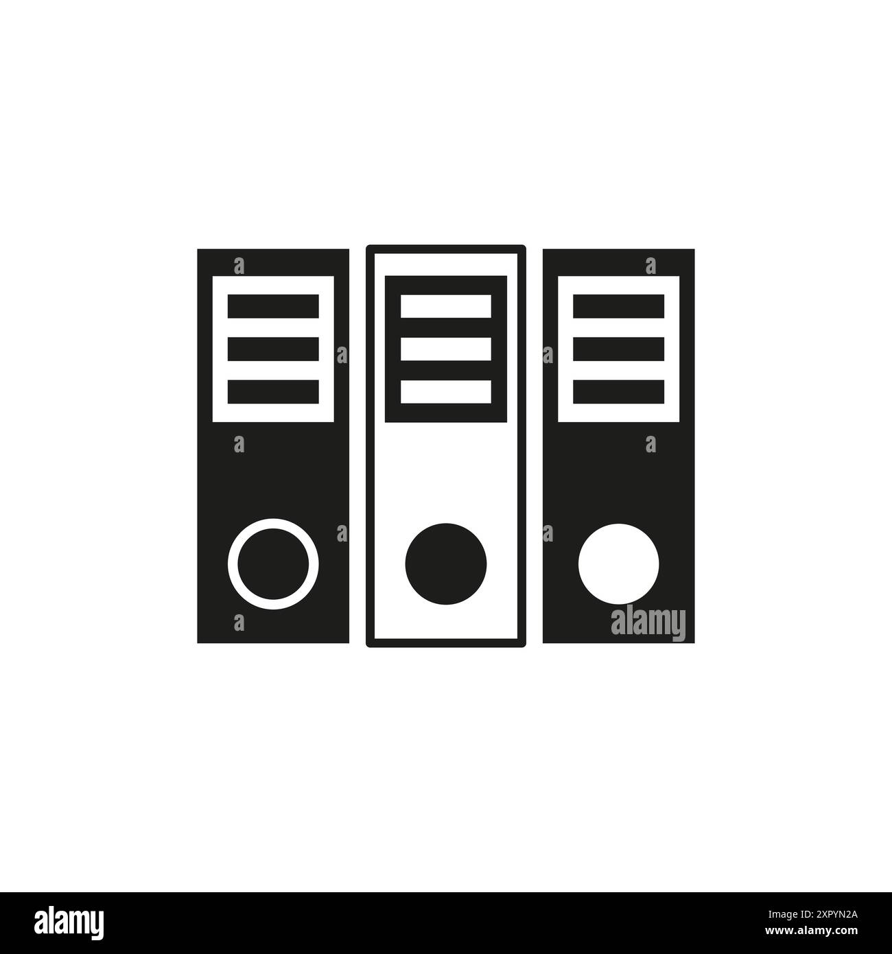 Office folder icon. Black and white design. Document storage concept ...