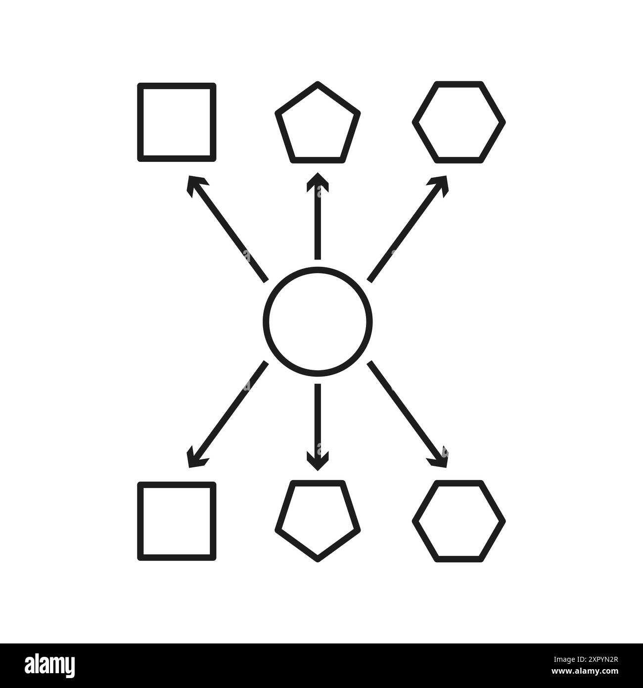 Flowchart vector icon. Geometric shapes diagram. Process and connection ...