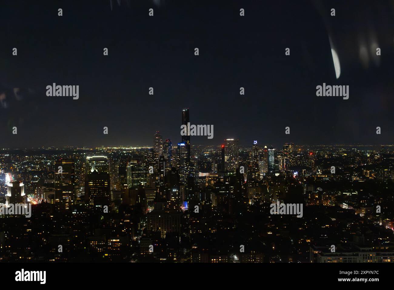 Aerial View of Manhattan Architecture at Night. Night Photo of ...