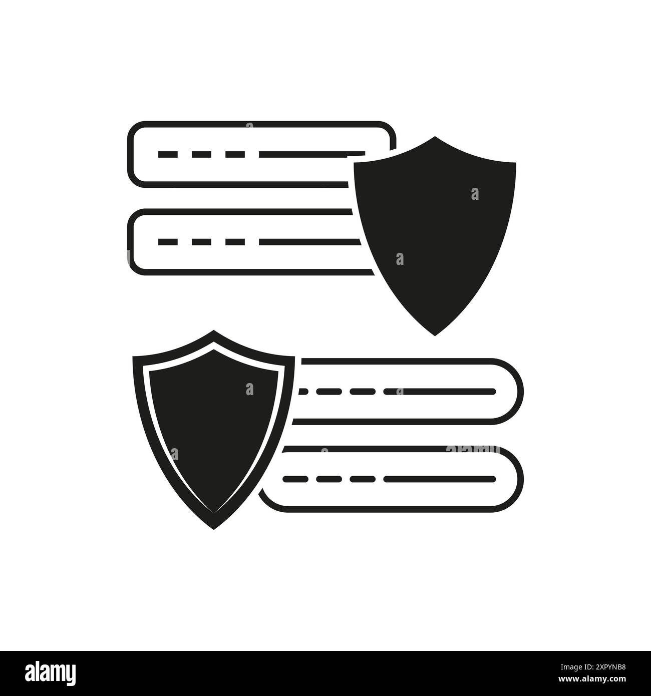 Server security icon. Shield protection symbol. Data safety vector ...