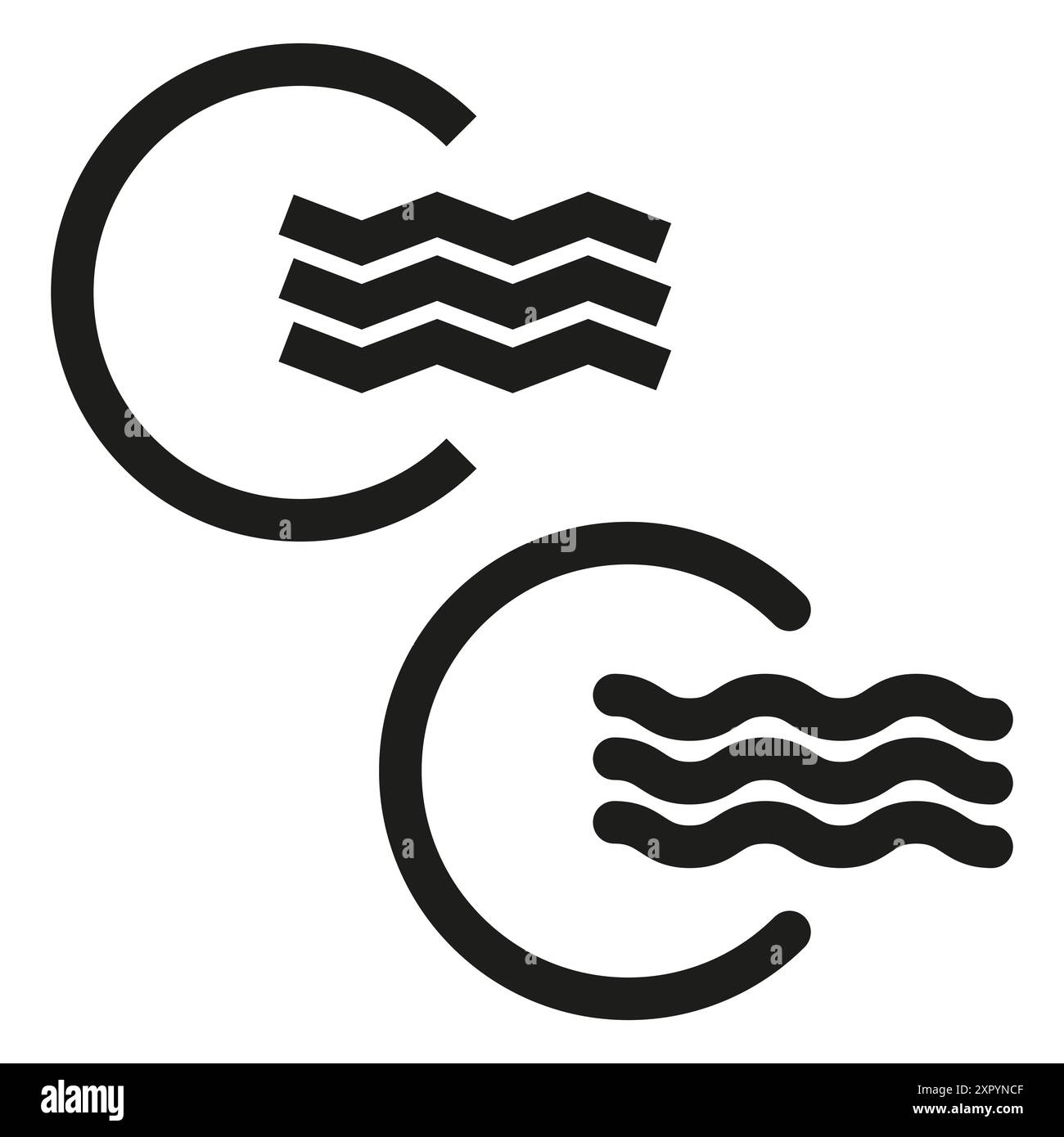 Abstract water symbols. Stylized wave icons. Minimalist black design ...