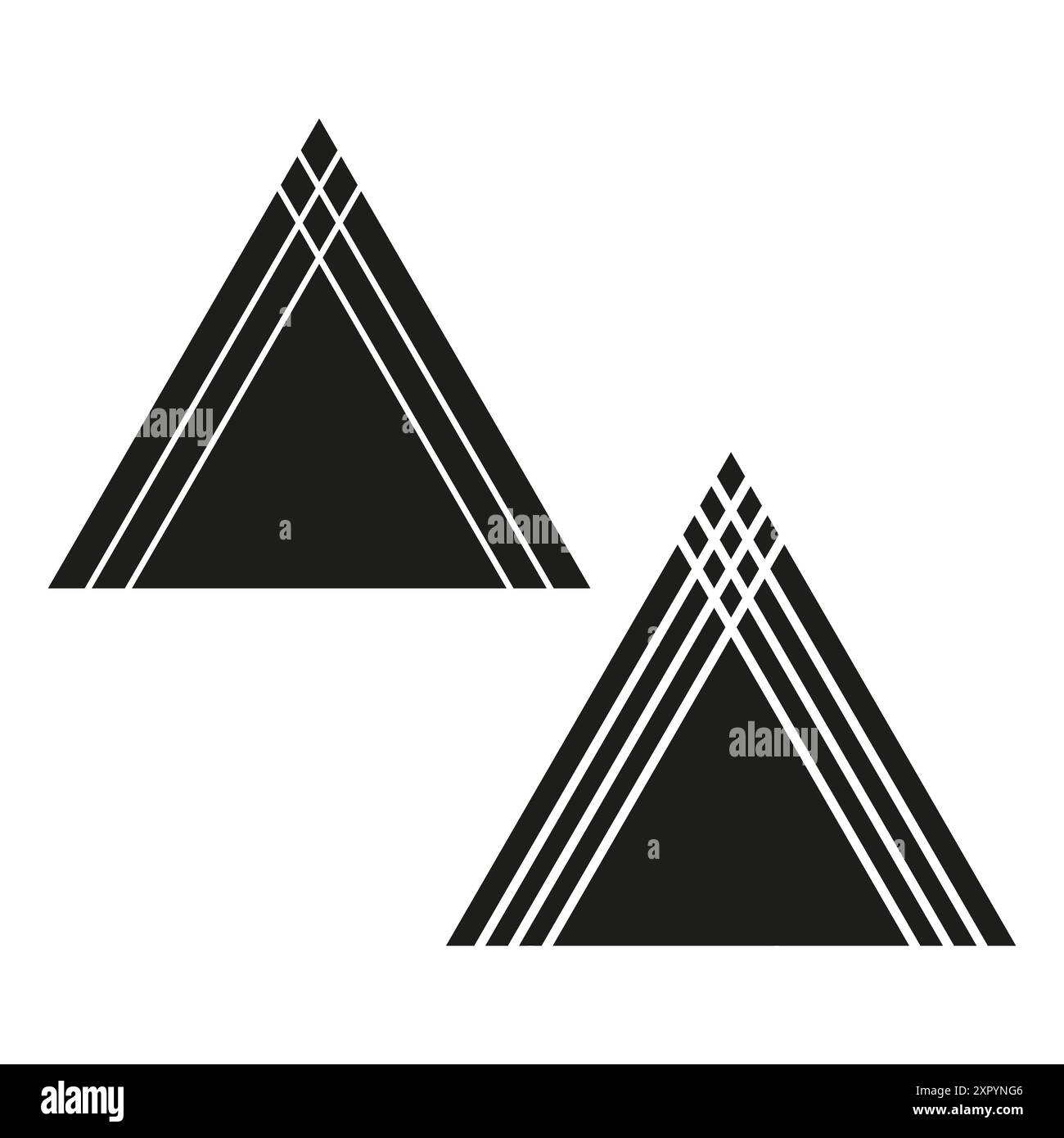 Abstract triangle pattern. Black geometric shapes. Symmetrical line ...