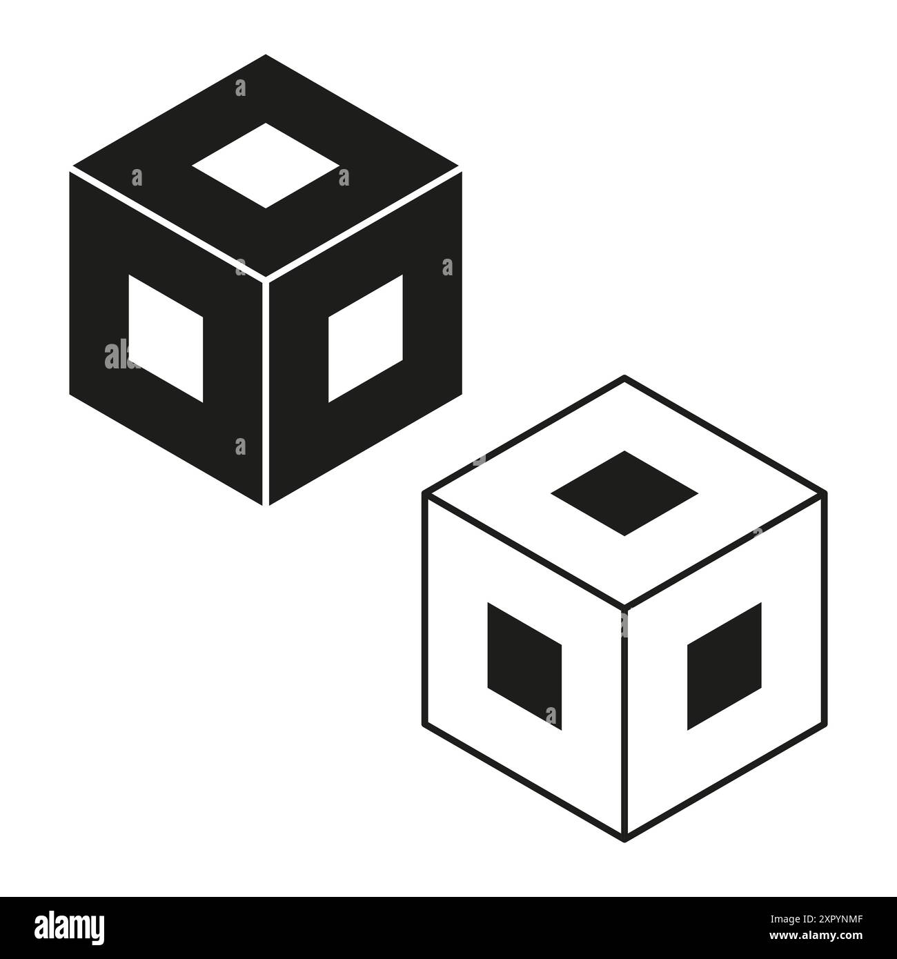 Isometric cube icons. Geometric 3D shapes. Abstract vector design ...