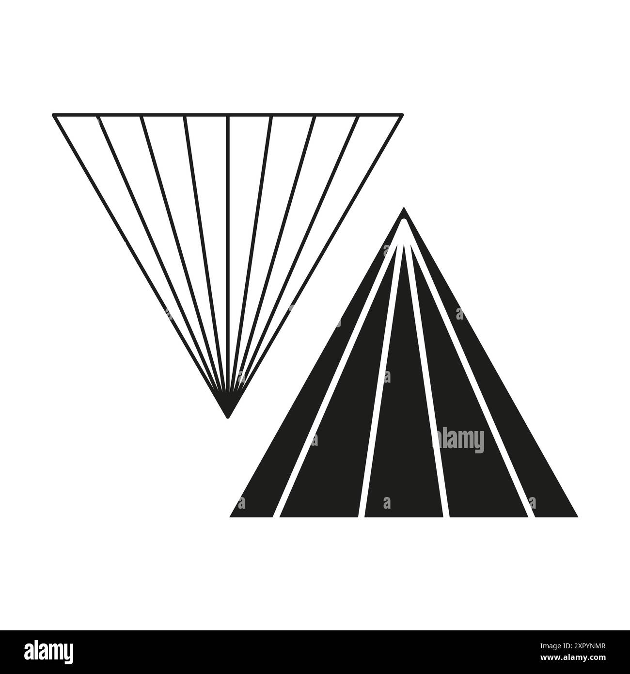Triangle vector shapes. Black and white. Geometric lines. Abstract ...