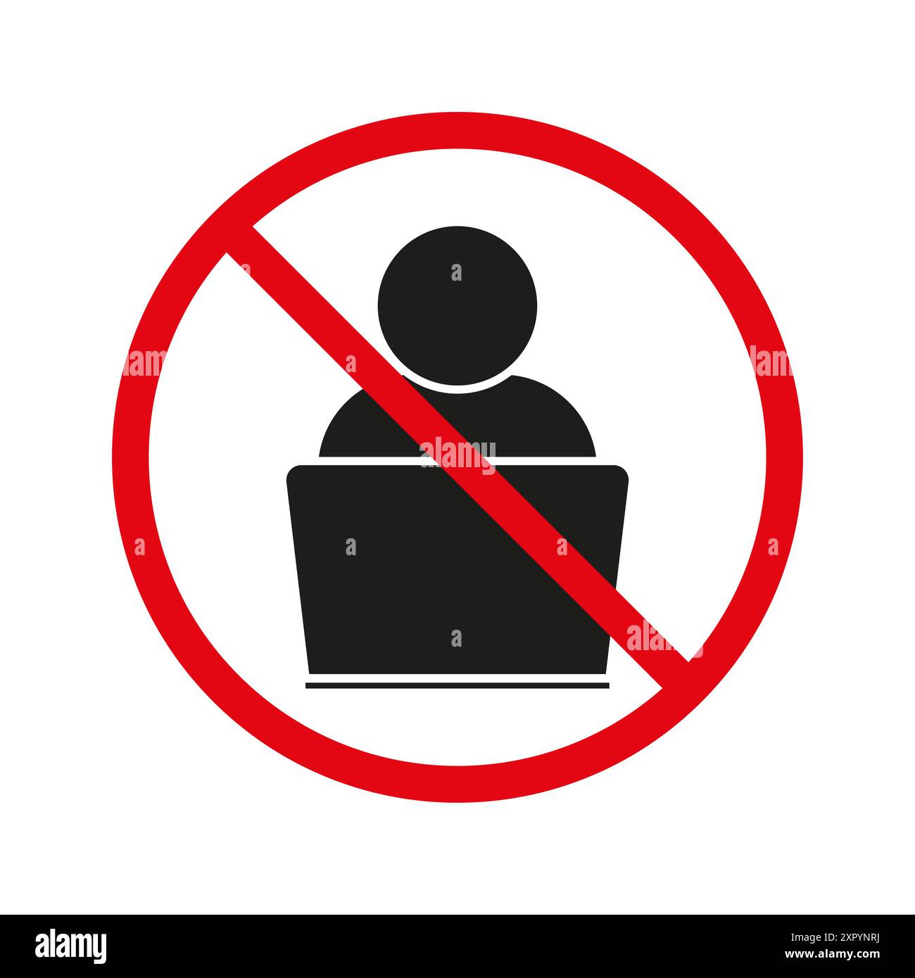 No Computer Use Icon. Prohibited Laptop Symbol. Digital Restriction ...