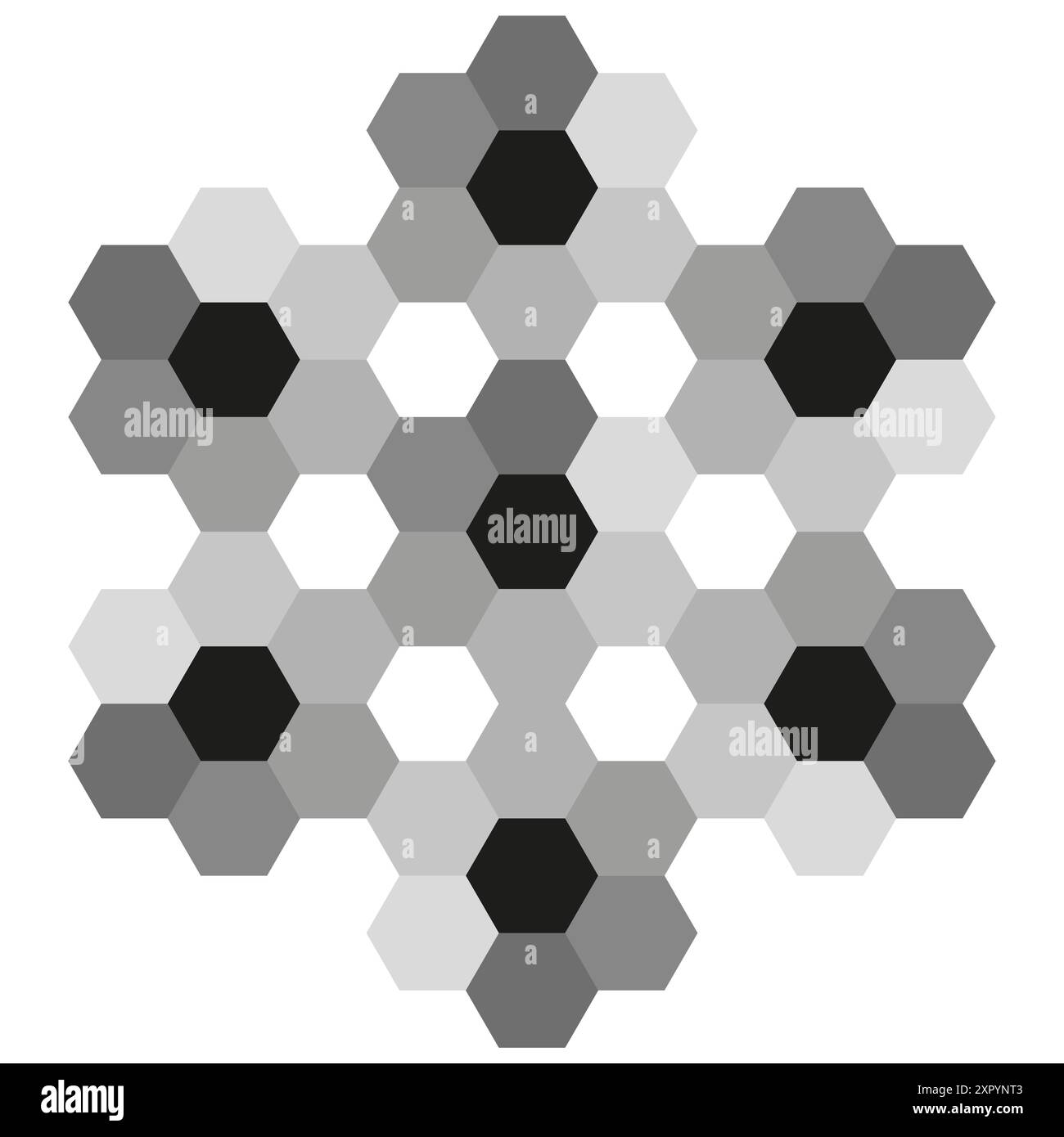 Hexagonal grid pattern. Black and gray hexagons. Geometric abstract. Vector illustration Stock ...