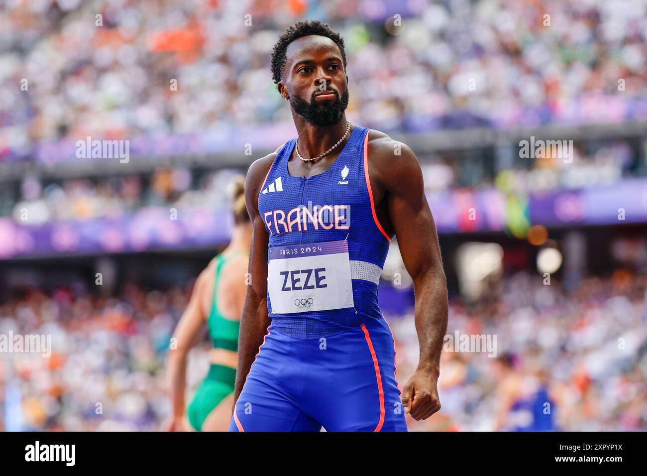 Meba Mickael Zeze of France competes during Men's 4 x 100m Relay Round ...