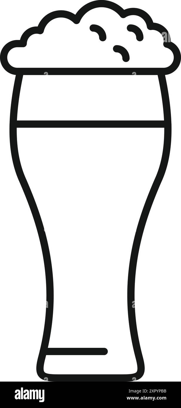 Simple line drawing representing a glass of beer, ideal for ...