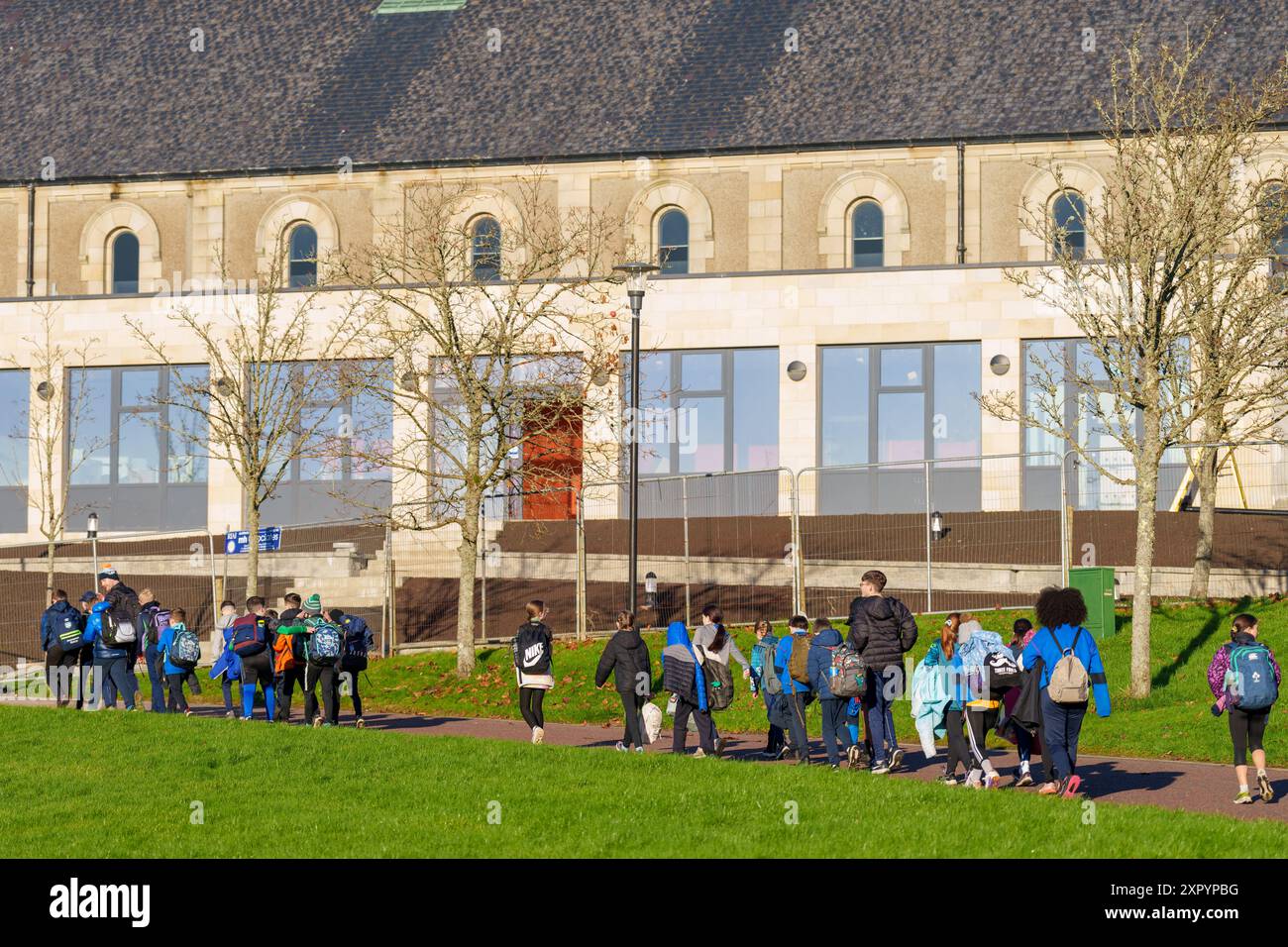 Primary school children on an orienteering lesson in the park Stock ...