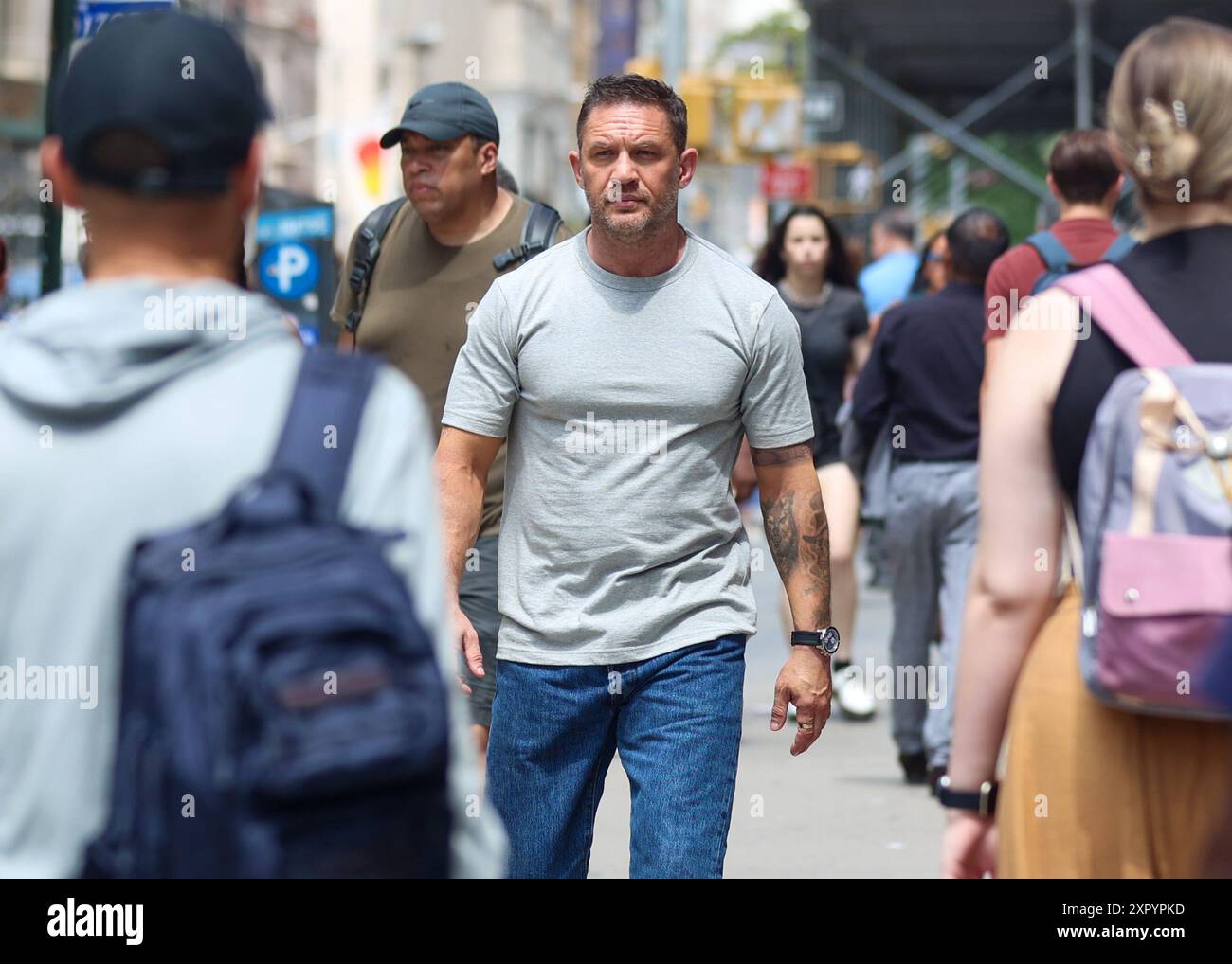 Tom Hardy and Kelly Marcel are seen on the set of 'Venom 3'. Featuring ...