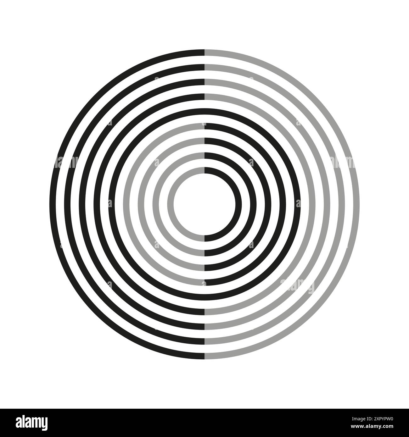 Abstract Concentric Circles. Geometric Vector Pattern. Modern Minimalist Art. Optical Illusion ...