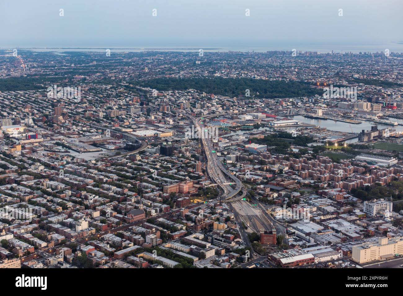 Aerial View of New York City. Helicopter Photo of a Busy Highway in New ...