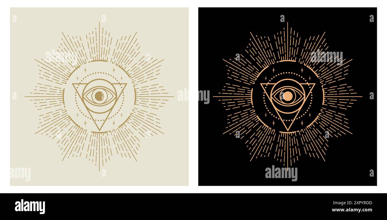 Magic sacred eye symbol in triangle. All seeing eye. Tarot, mystery ...