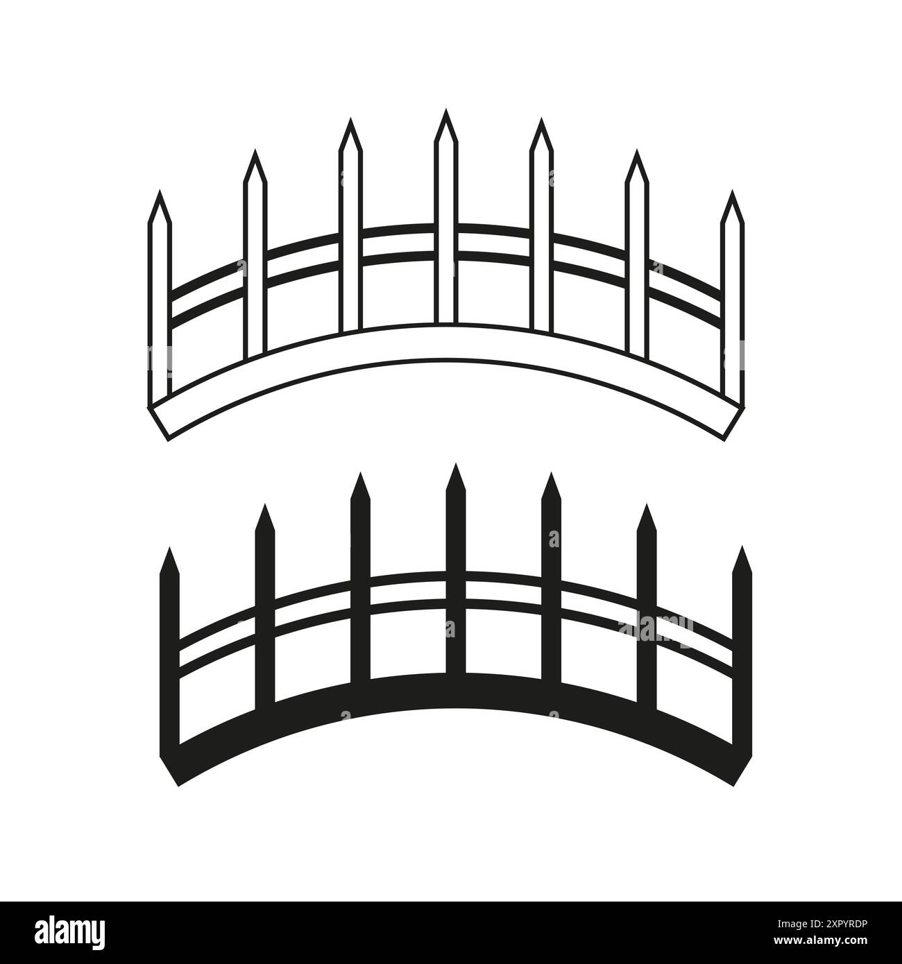 Fence icons. Black and white. Vector illustration Stock Vector Image ...