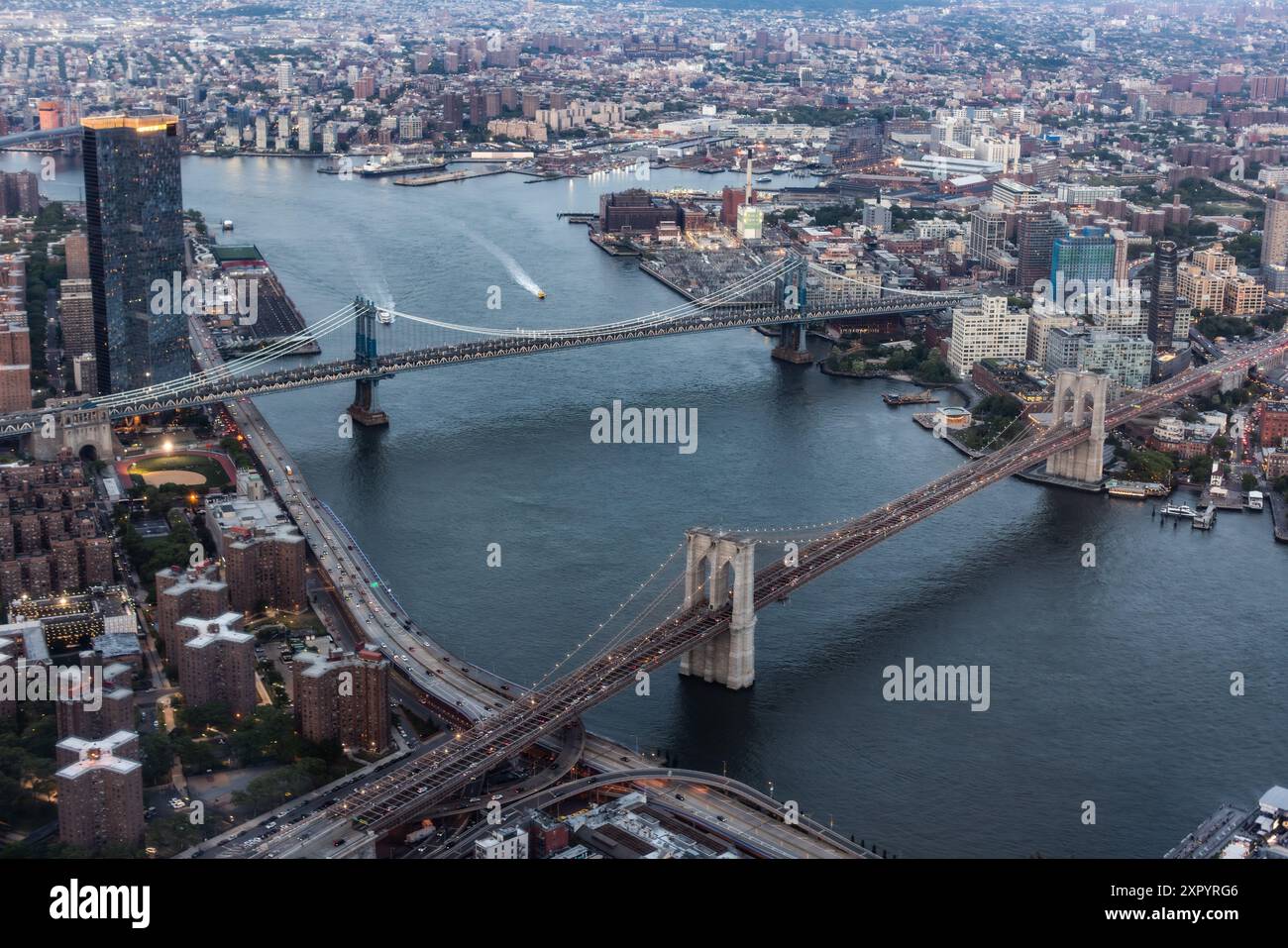 New York City Aerial Shot from a Helicopter at Daytime. Famous ...