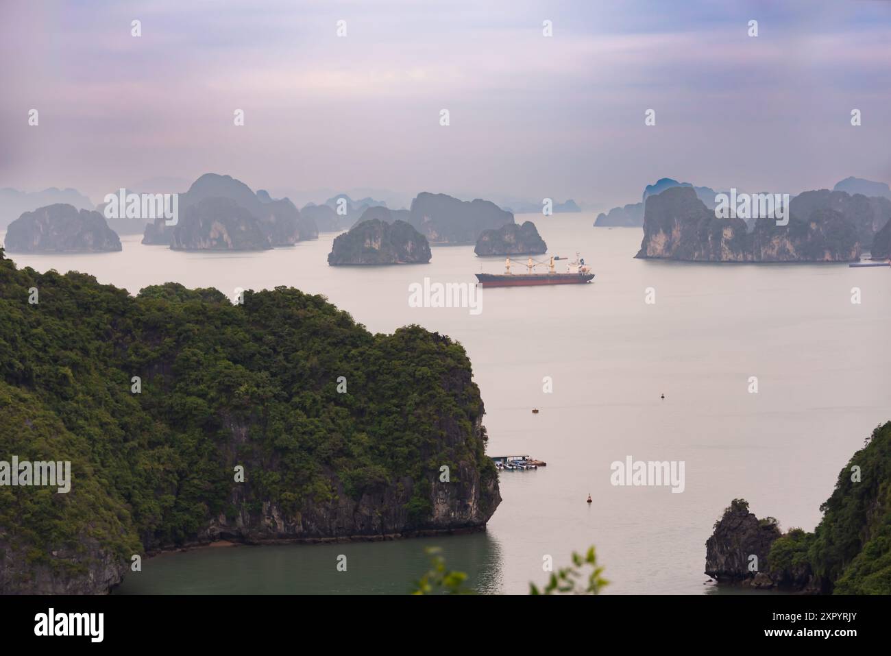 Beautiful landscape of Ha Long bay in Vietnam with many islands and ...