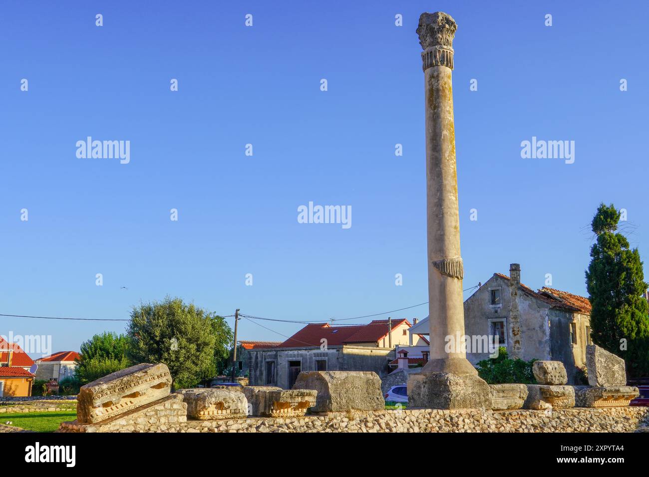 Nin, Croatia, July 24, 2024: : The ancient remains of the Roman temple ...