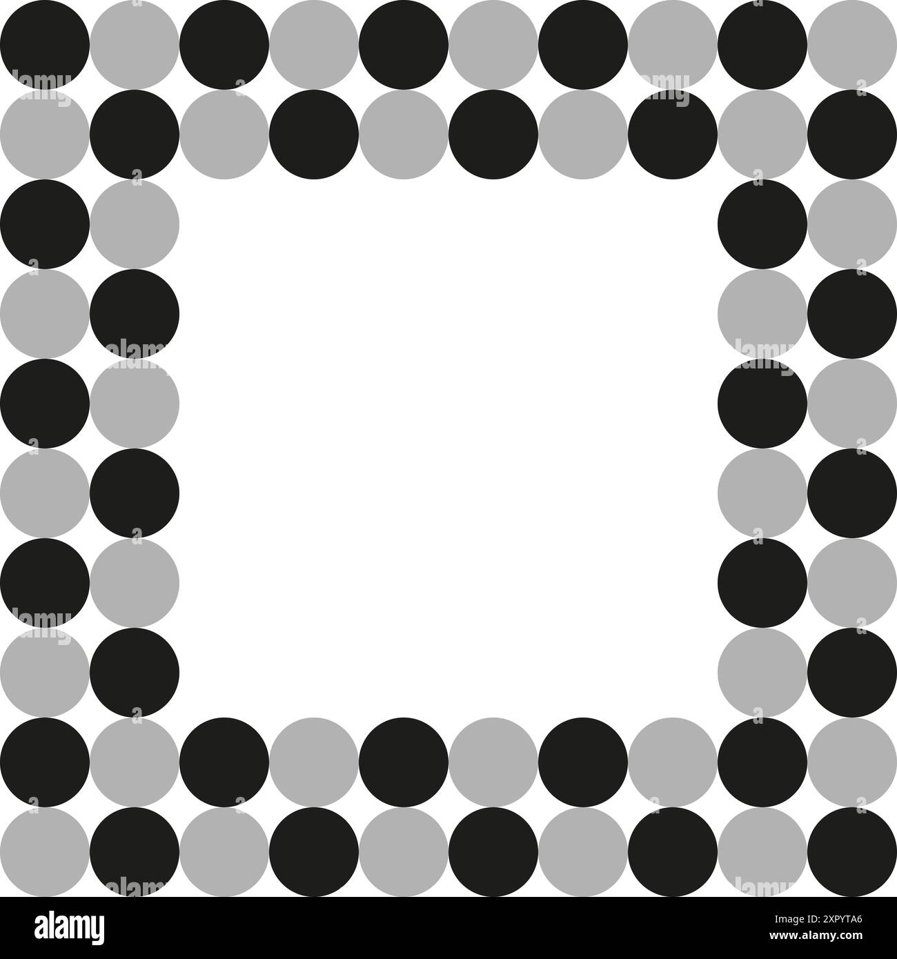 Geometric dot frame. Black and gray circles. Minimalist border. Vector ...