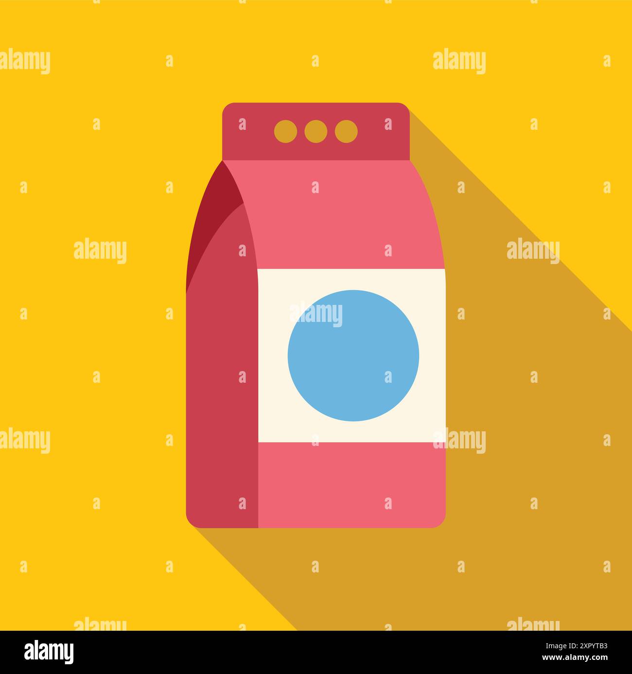 Pink paper packet with blank blue round label for product packaging ...