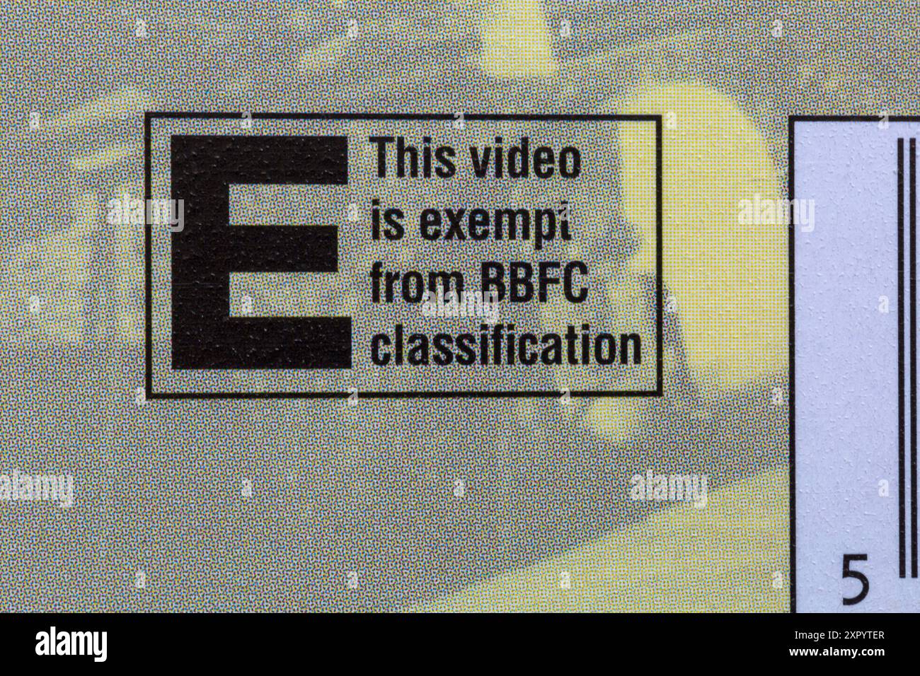 E This video is exempt from BBFC classification - detail on VHS video ...