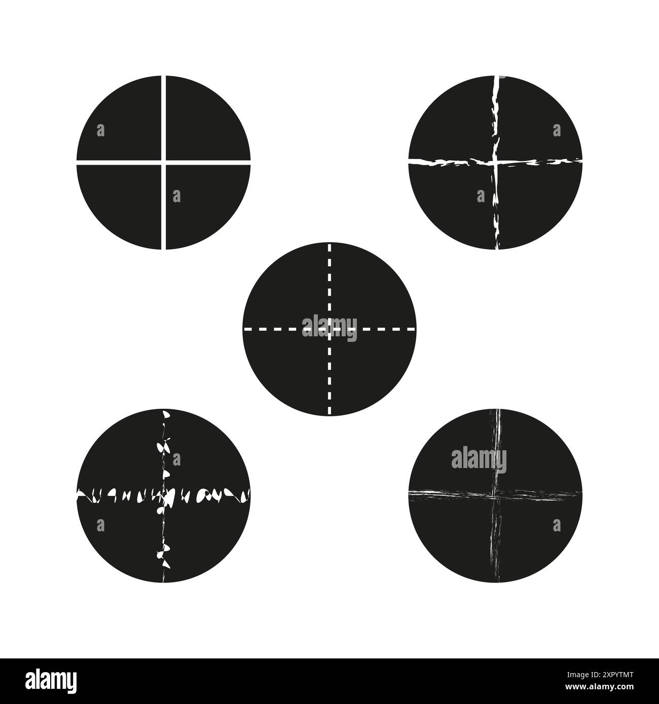Crosshair target icons. Various styles vector. Black circle symbols ...
