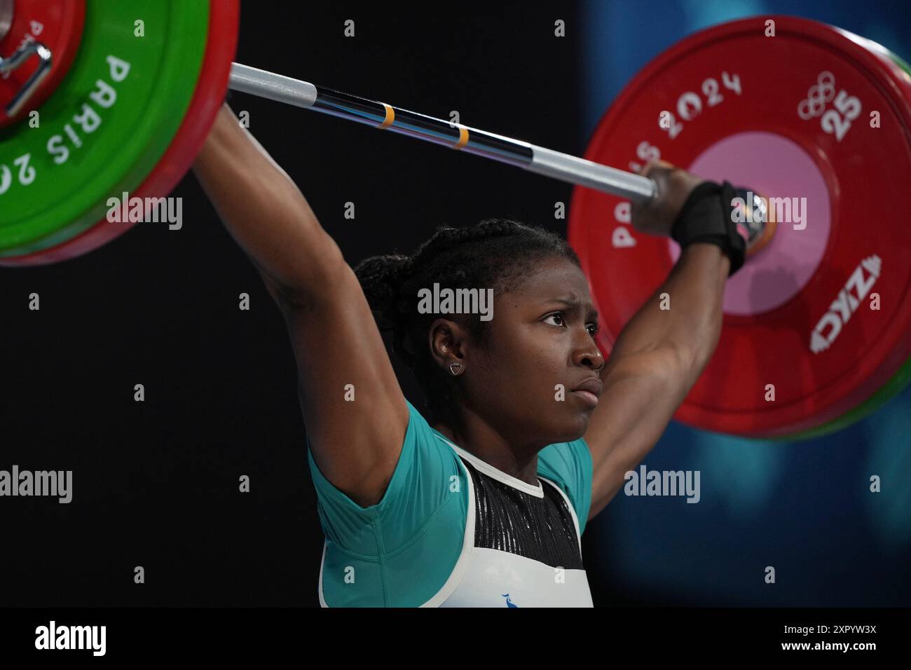 Dora Tchakounte of France competes during the women's 59kg ...