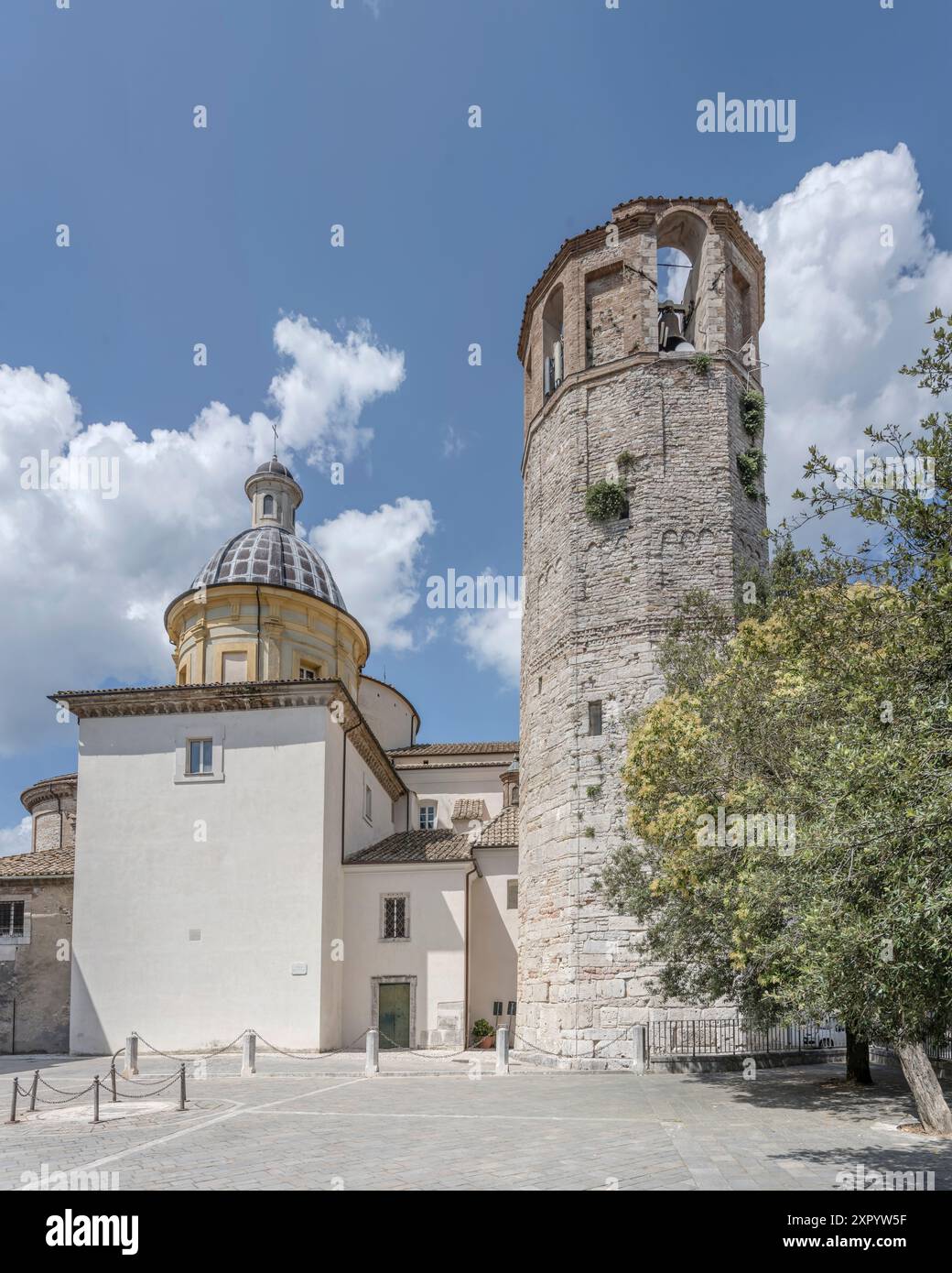 cityscape with santa Fermina church and Torre Civica octagonal tower at ...