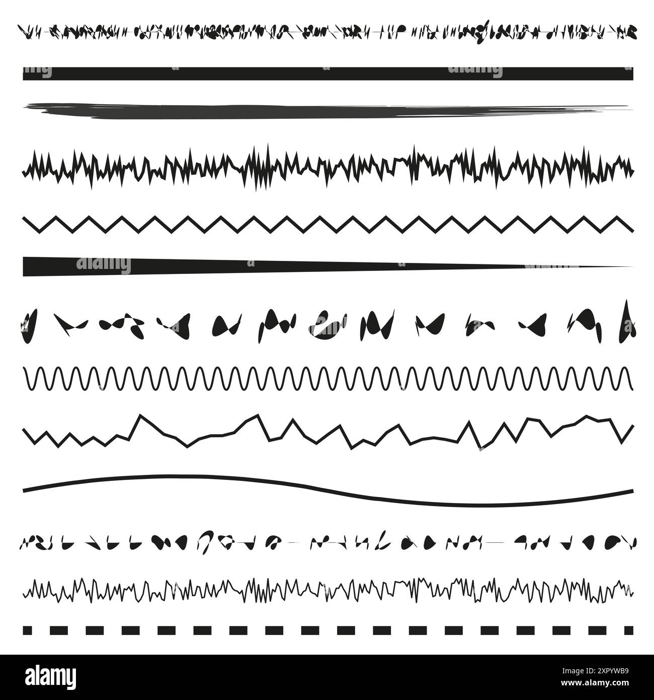 Abstract line icons. Varied styles set. Black and white. Decorative ...