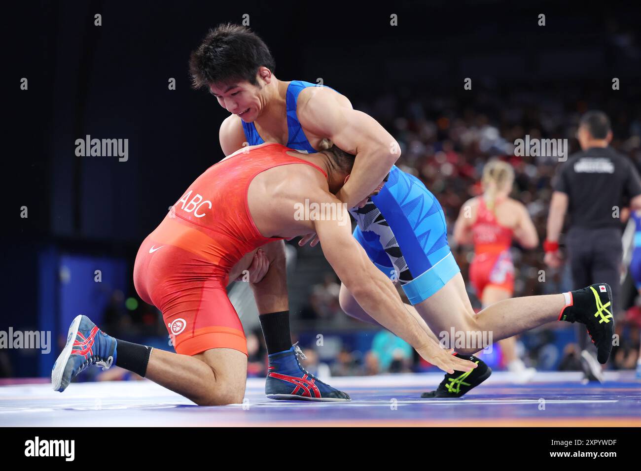 Paris, France. 8th Aug, 2024. Hayato Ishiguro (JPN) Wrestling : Men's Freestyle 86kg 1/8 Final ...