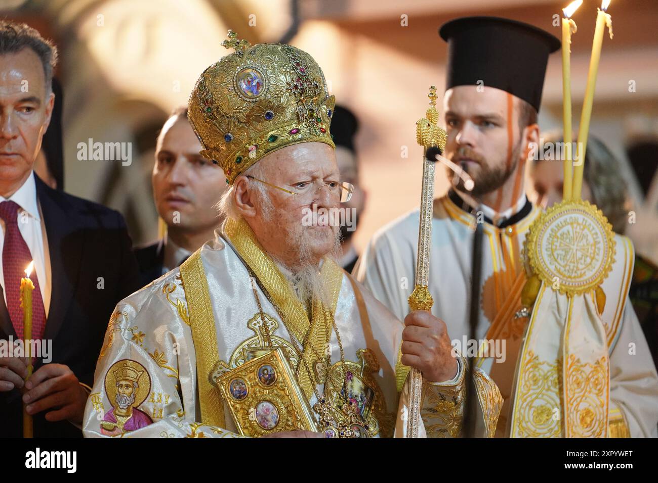 ISTANBUL, TURKIYE - MAY 04, 2024: Ecumenical Patriarch Bartholomew of Constantinople during ...