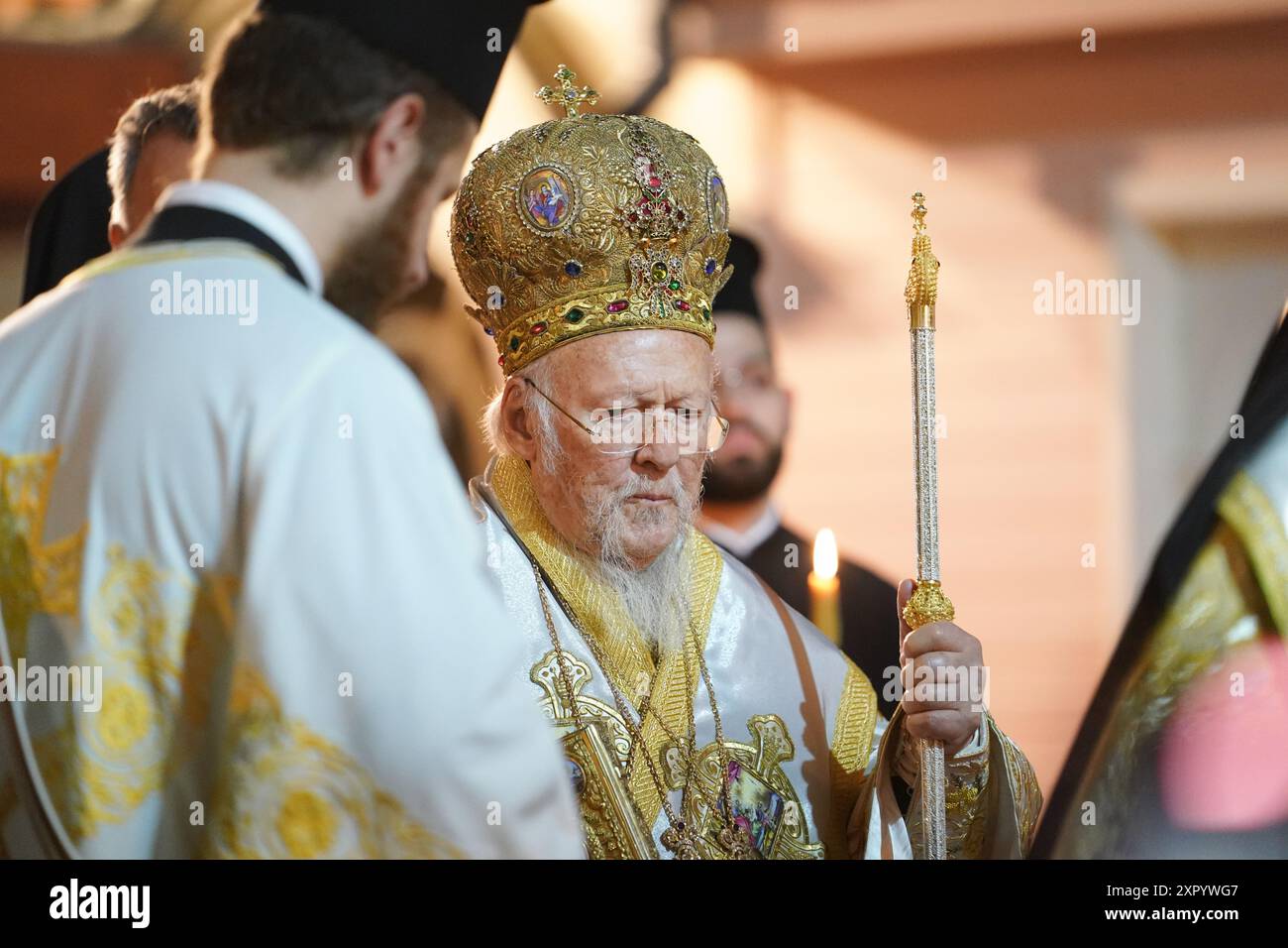 ISTANBUL, TURKIYE - MAY 04, 2024: Ecumenical Patriarch Bartholomew of Constantinople during ...