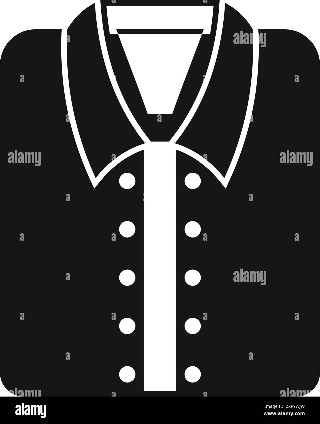 This simple black and white icon represents a shirt, perfect for ...