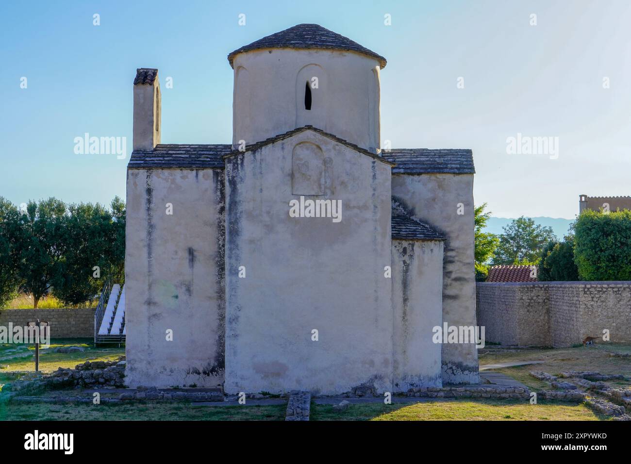 Nin, Croatia, July 24, 2024: The church of the Holy Cross, 9th century ...