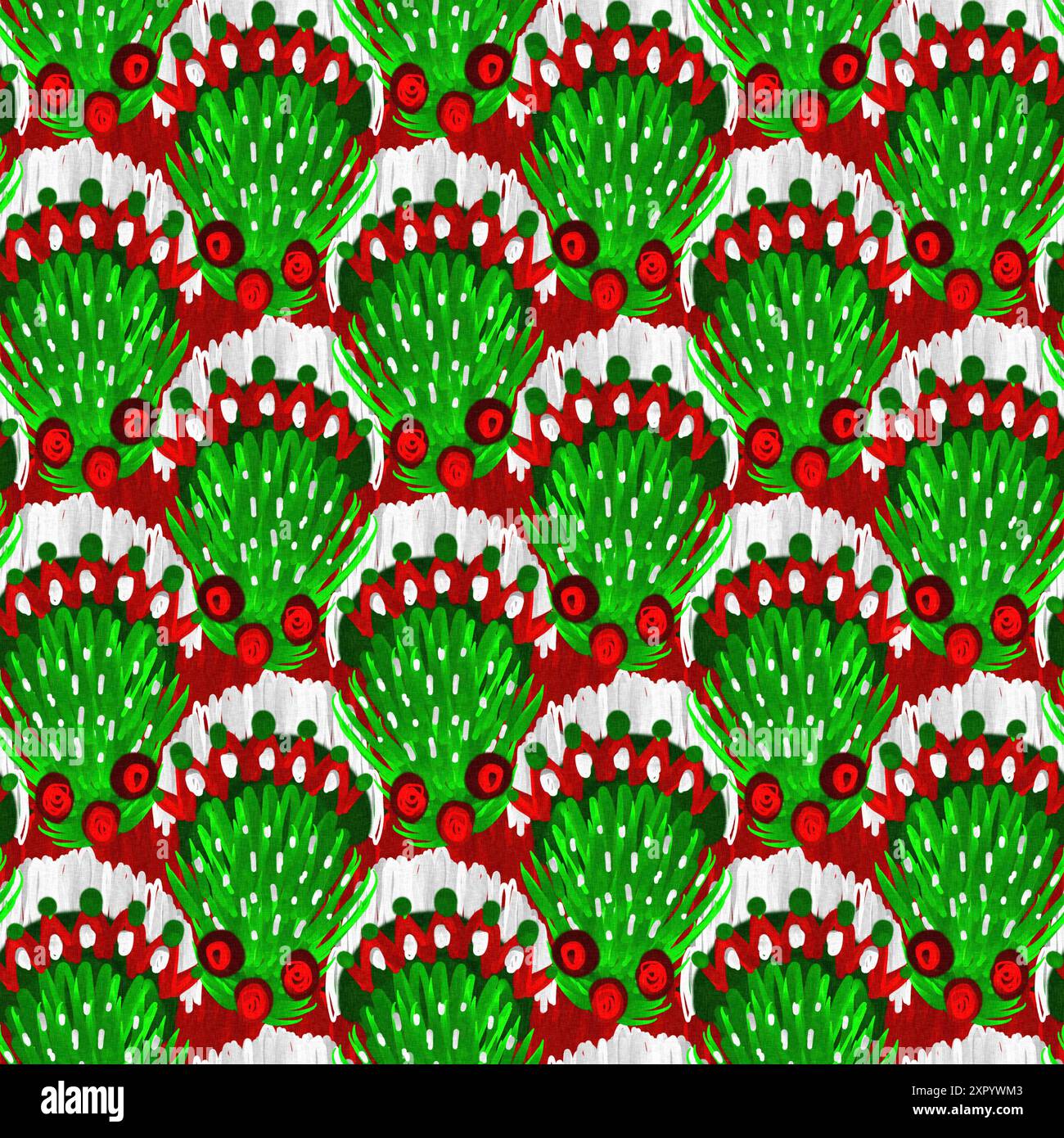 Modern christmas foliage bauble in traditional red green colors for ...