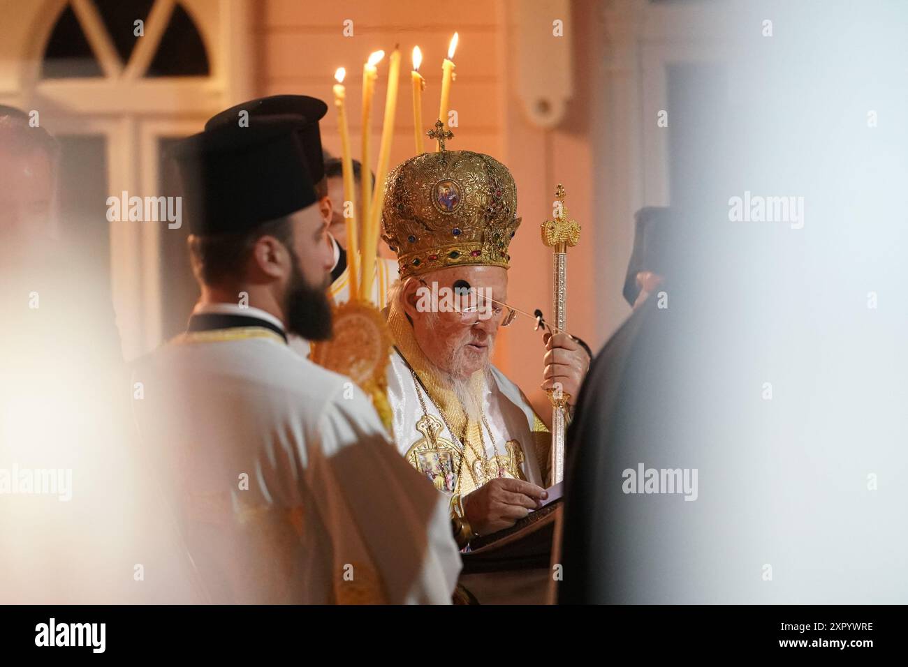 ISTANBUL, TURKIYE - MAY 04, 2024: Ecumenical Patriarch Bartholomew of Constantinople during ...