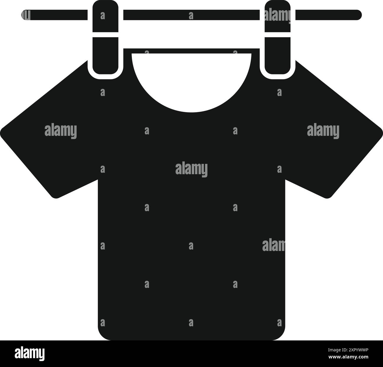Black t shirt drying on a clothesline after being washed Stock Vector ...