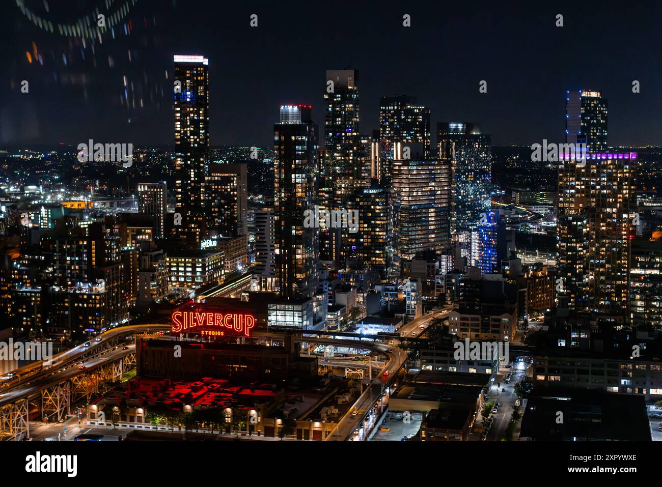 Aerial View of Manhattan Architecture at Night. Evening Photo of ...