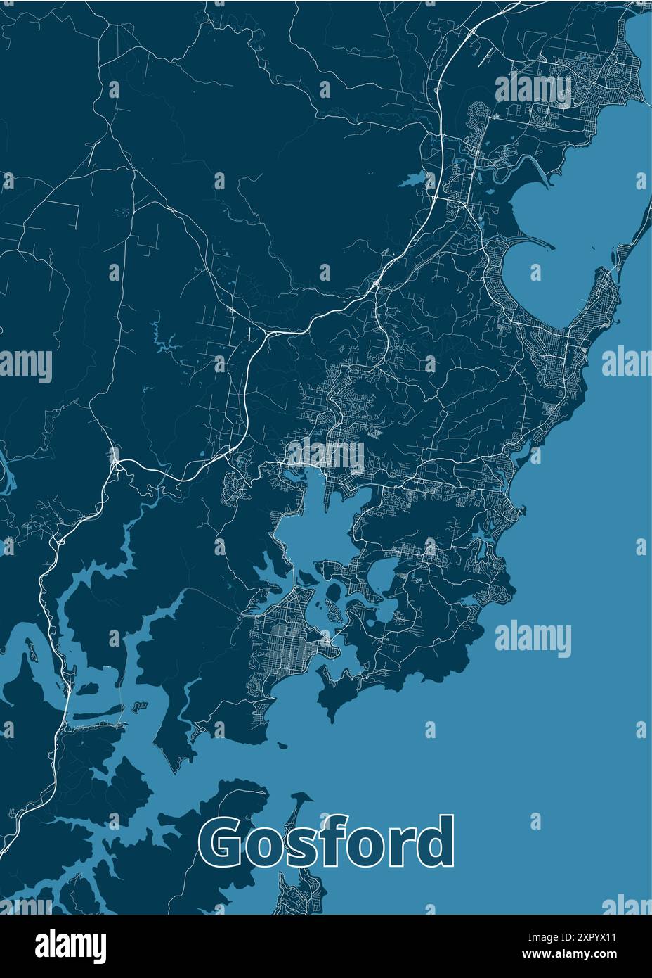 Gosford vector map hi-res stock photography and images - Alamy