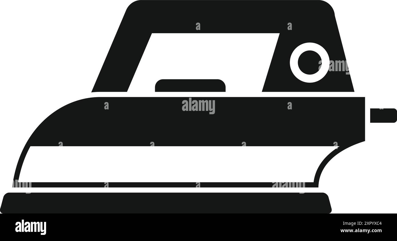 Black and white icon of a clothes iron symbolizing ironing, laundry ...